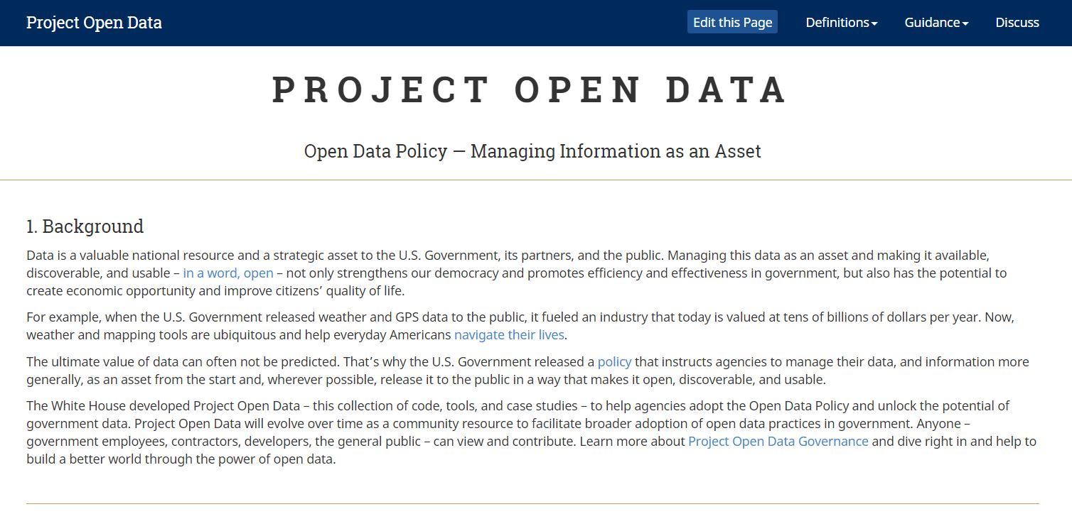Project Open Data - Observatory of Public Sector Innovation
